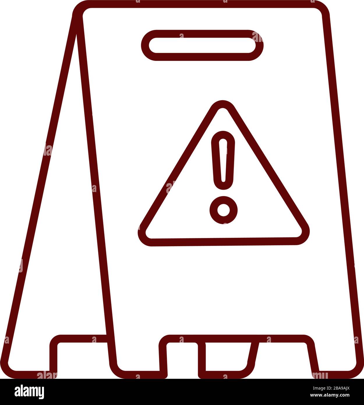 safety floor sign icon icon over white background, line style, vector ...