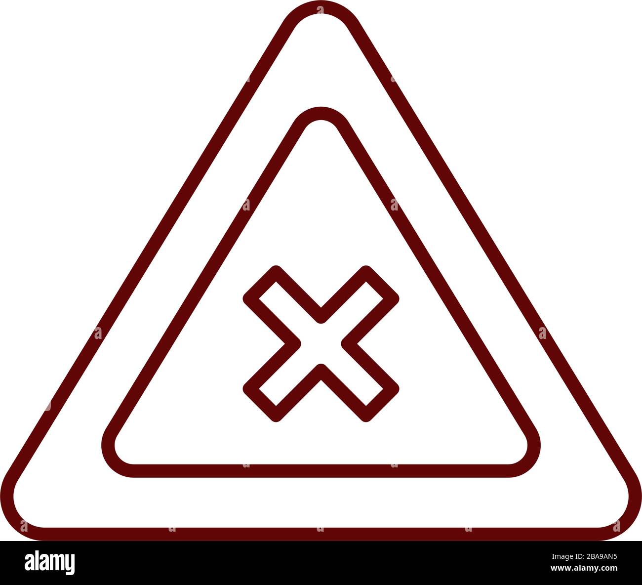 not cross sign icon over white background, line style, vector ...