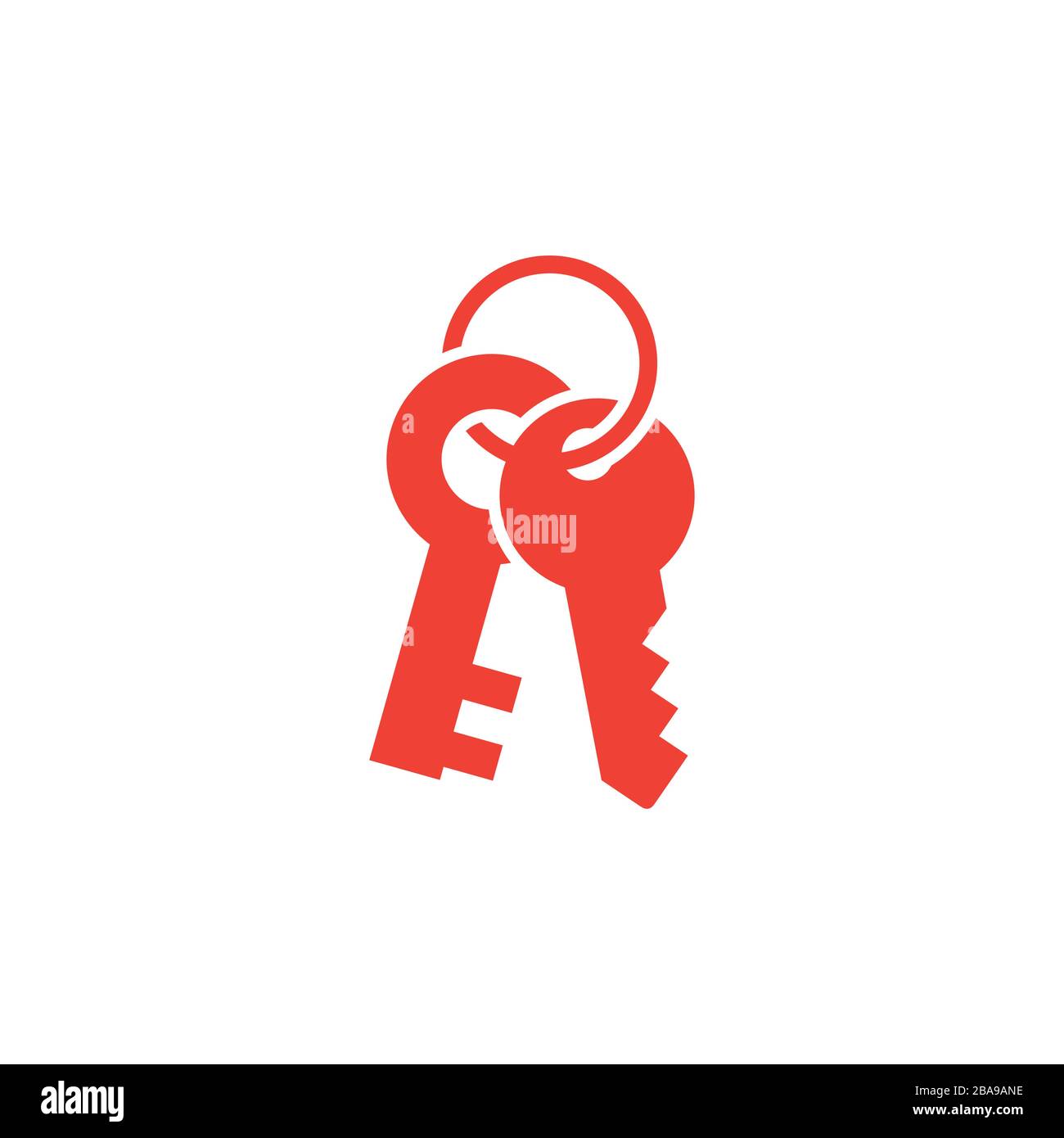 Key Red Icon On White Background. Red Flat Style Vector Illustration ...