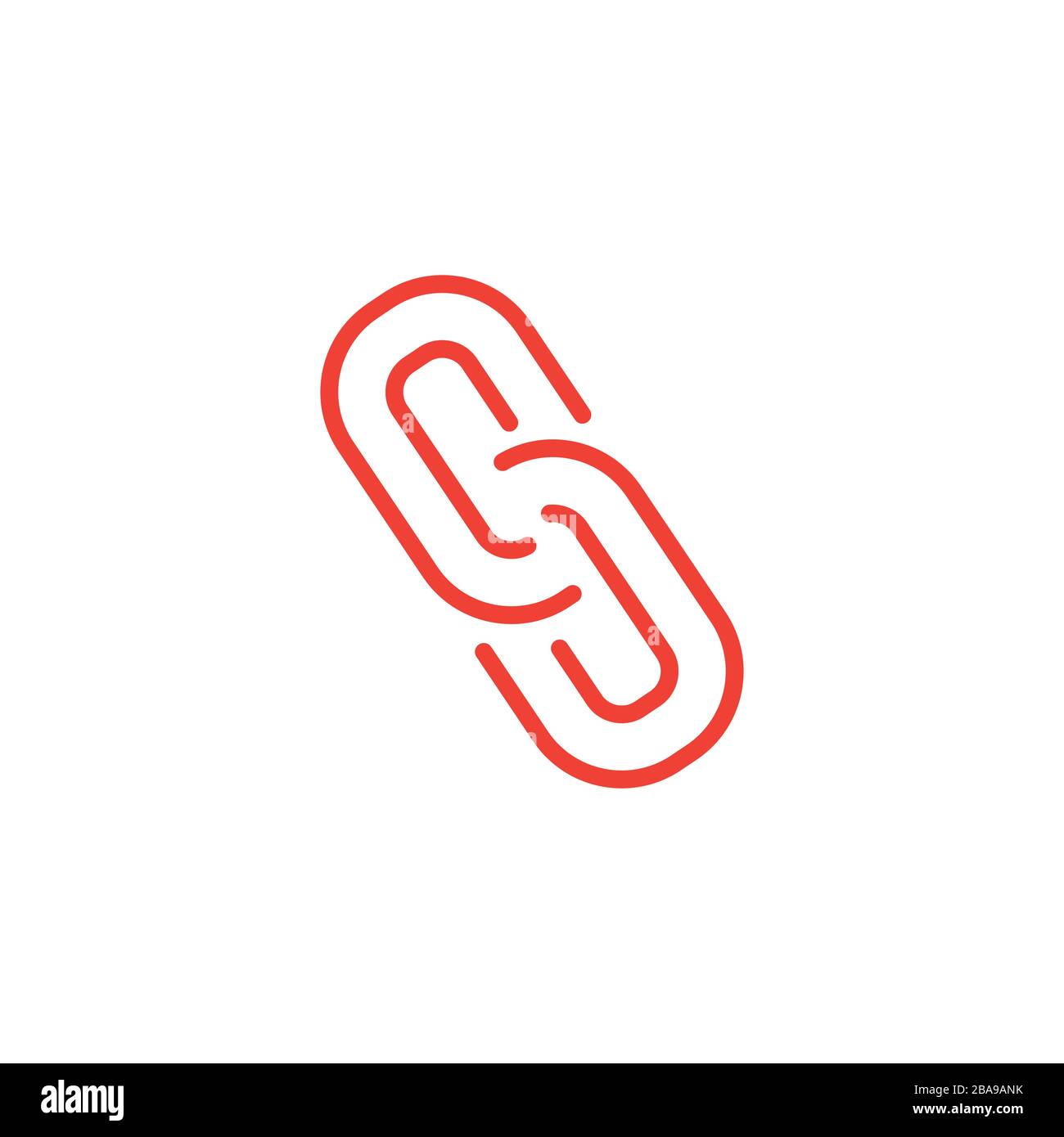 Link Line Red Icon On White Background. Red Flat Style Vector ...
