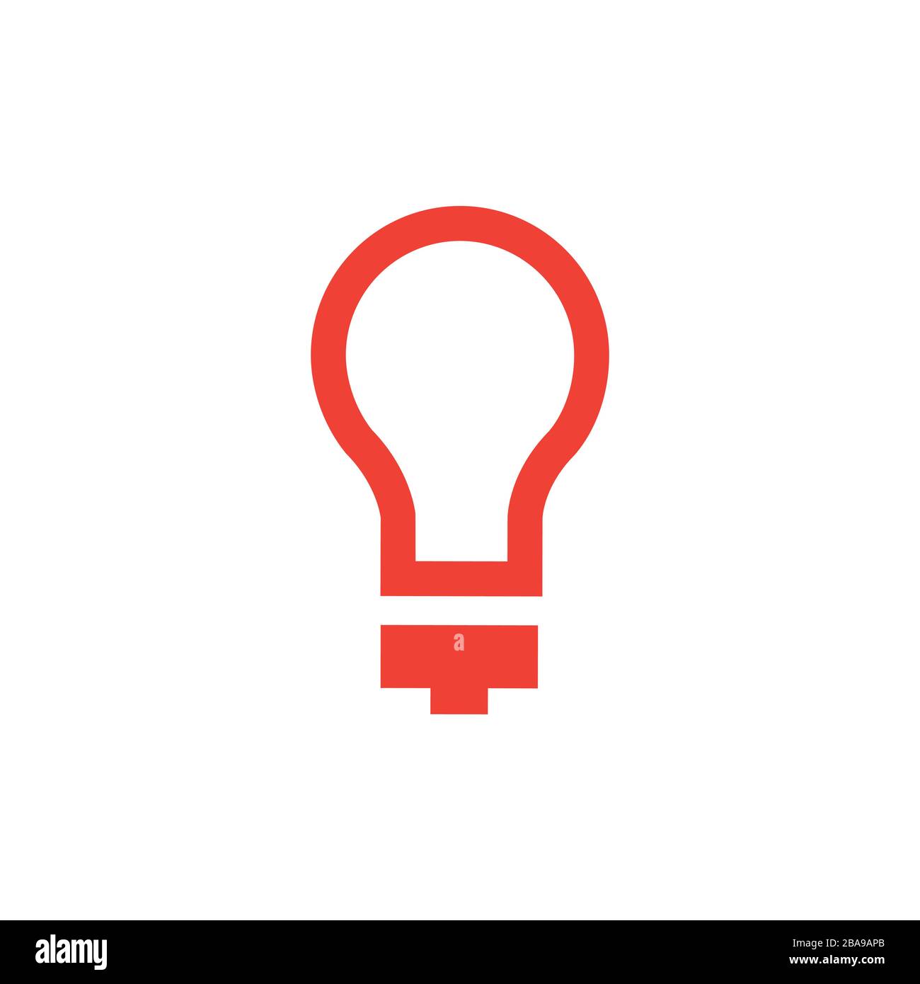 Light Bulb Red Icon On White Background. Red Flat Style Vector ...