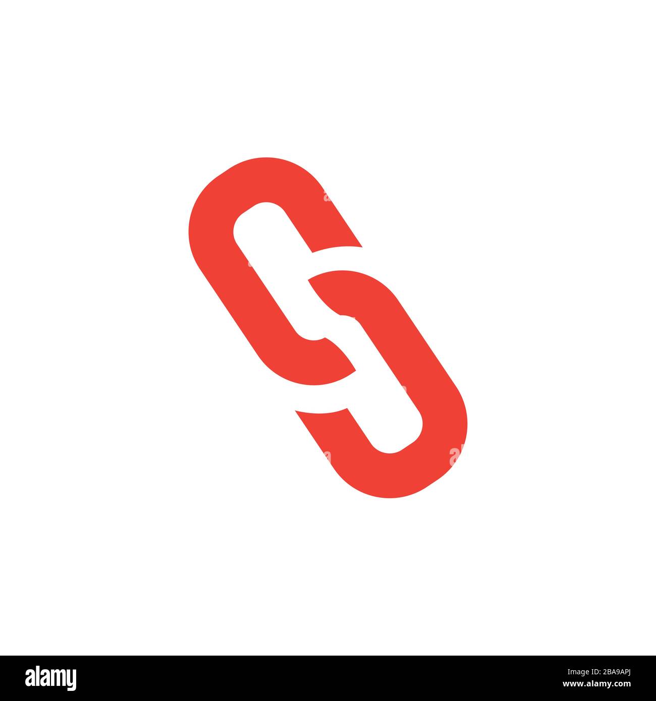 Link Red Icon On White Background. Red Flat Style Vector Illustration ...
