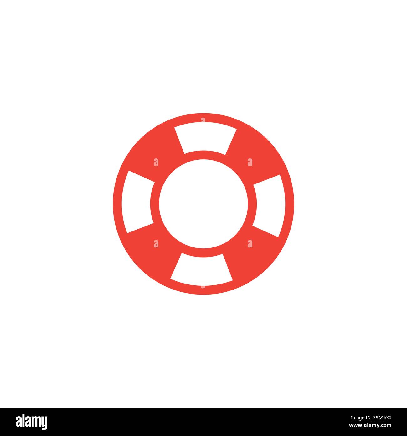 Lifebuoy Red Icon On White Background. Red Flat Style Vector ...
