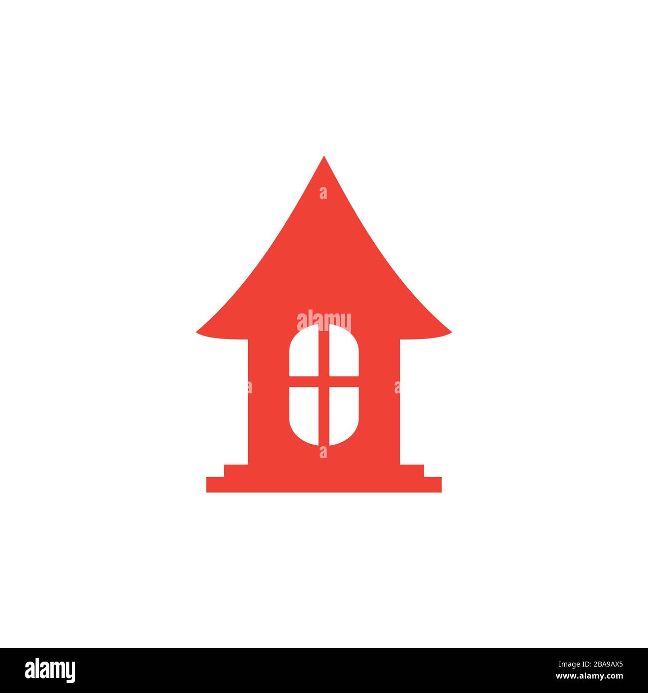 Home Red Icon On White Background. Red Flat Style Vector Illustration ...