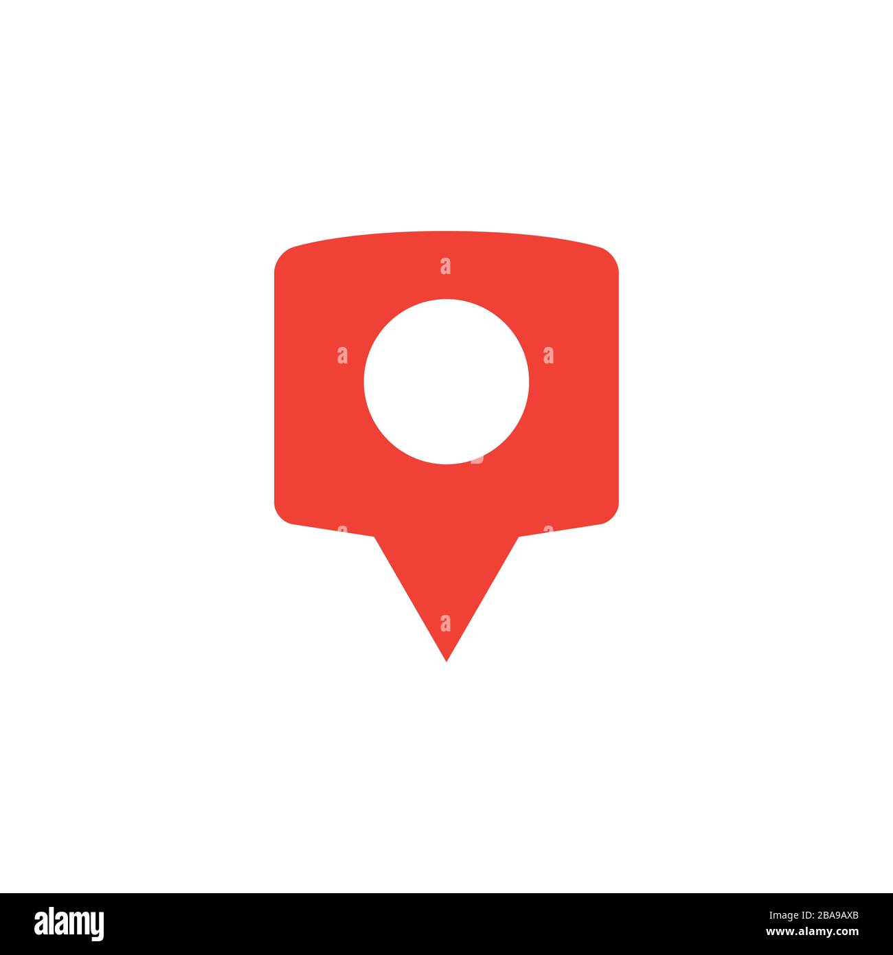 Locator Red Icon On White Background. Red Flat Style Vector ...