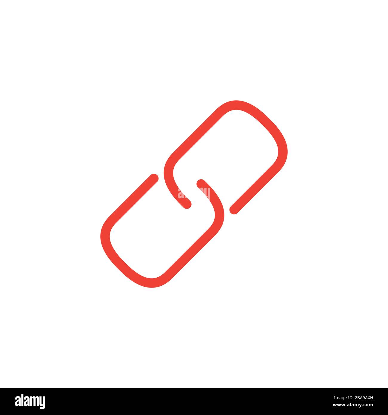 Link Line Red Icon On White Background. Red Flat Style Vector ...