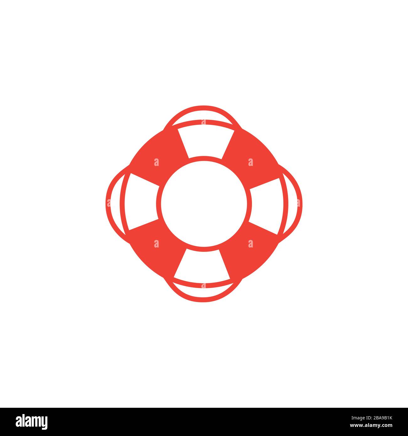 Lifebuoy Red Icon On White Background. Red Flat Style Vector ...