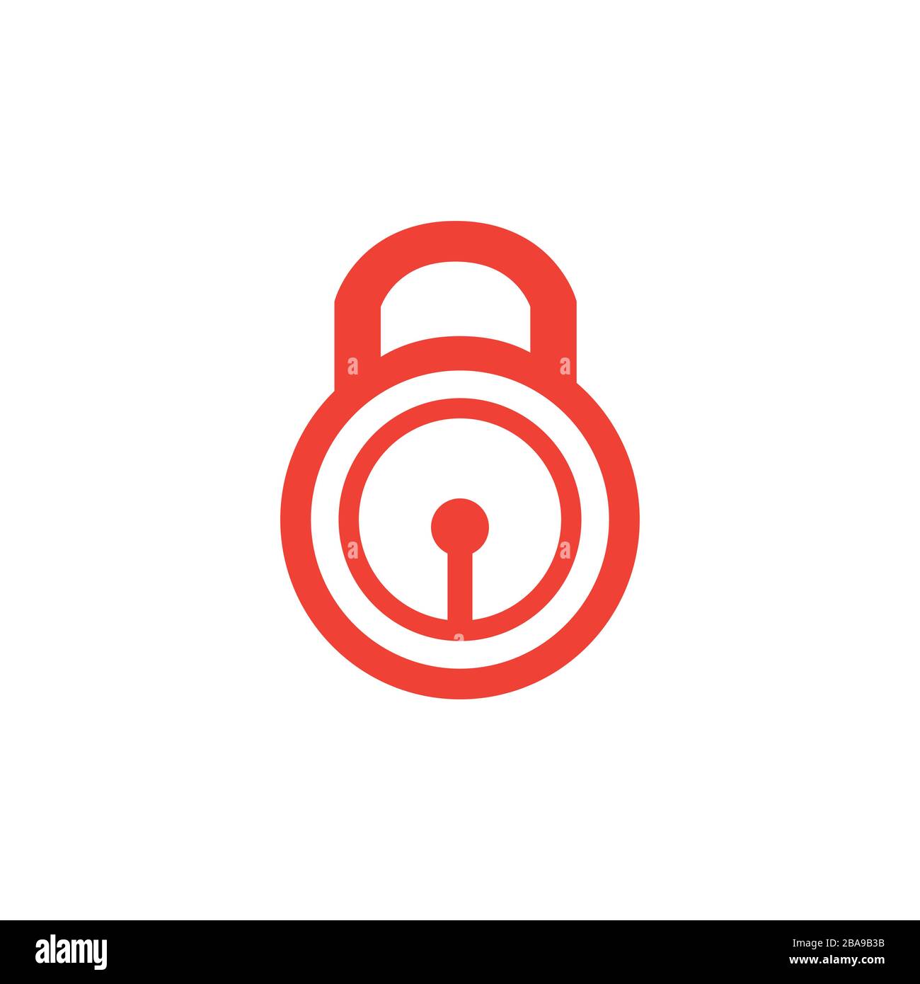 Lock Red Icon On White Background. Red Flat Style Vector Illustration ...