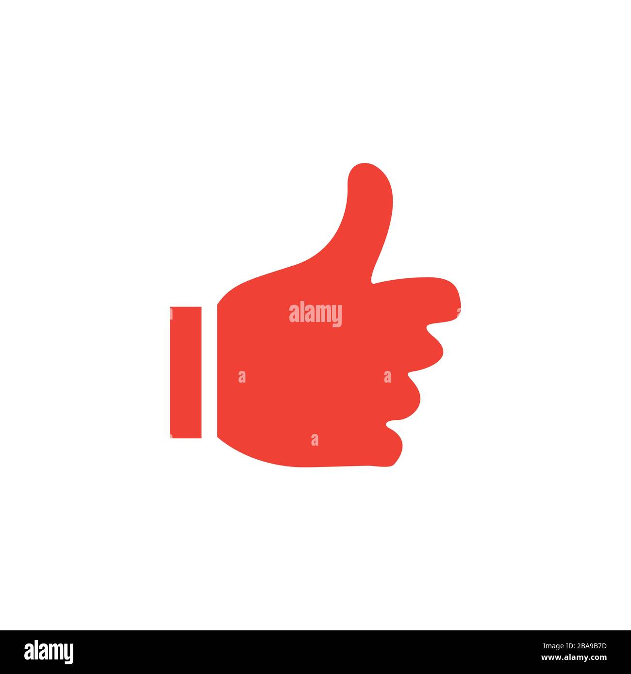 Thumbs up Red Icon On White Background. Red Flat Style Vector ...