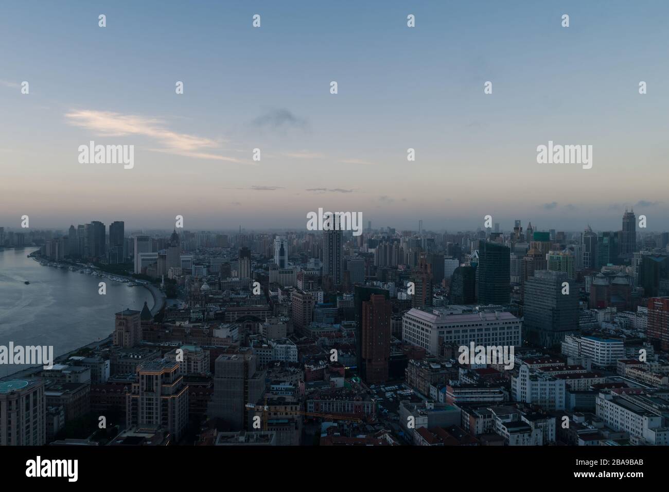aerial view of Lujiazui, Shanghai city, at dawn Stock Photo - Alamy