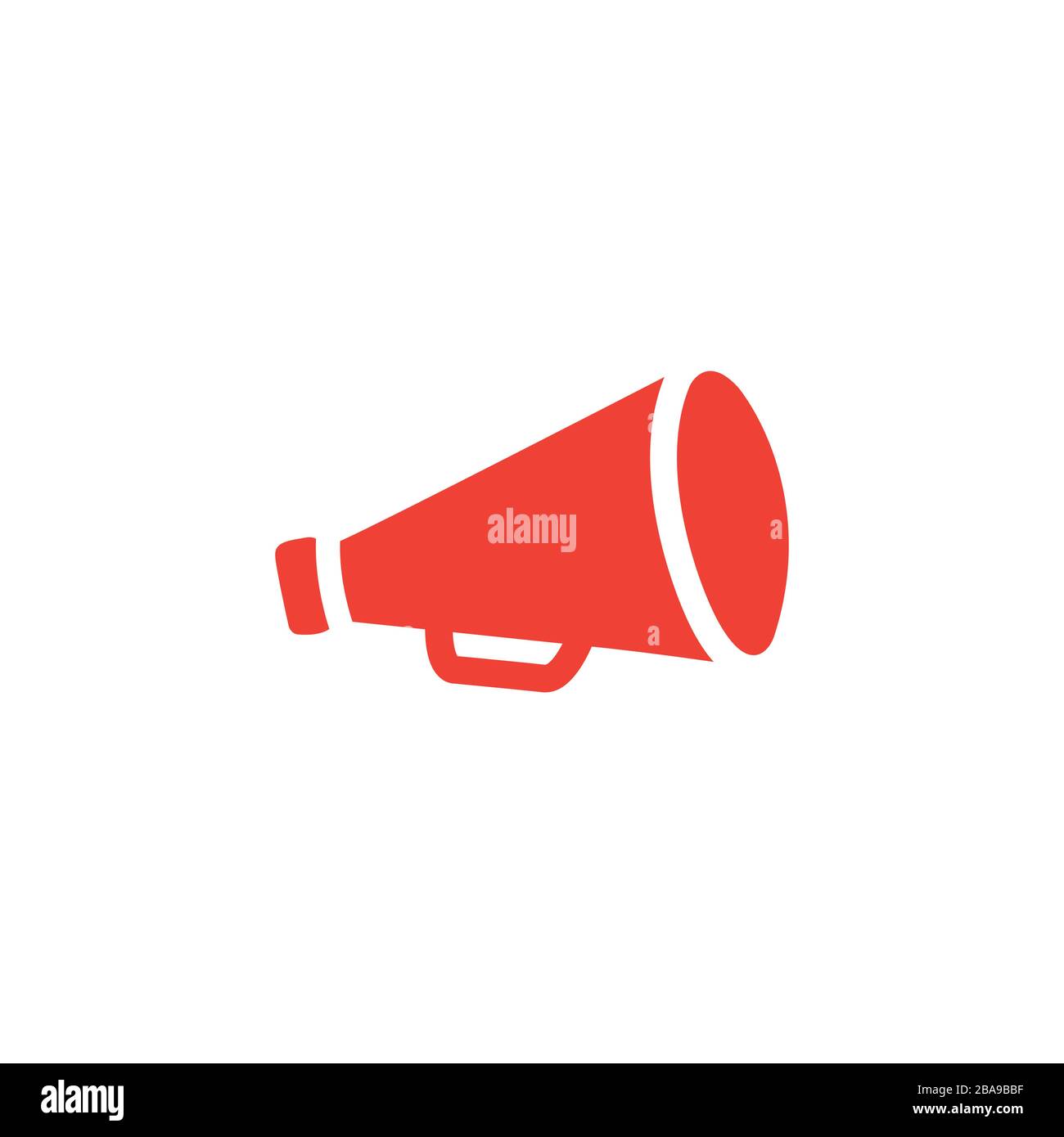 Megaphone Red Icon On White Background. Red Flat Style Vector ...
