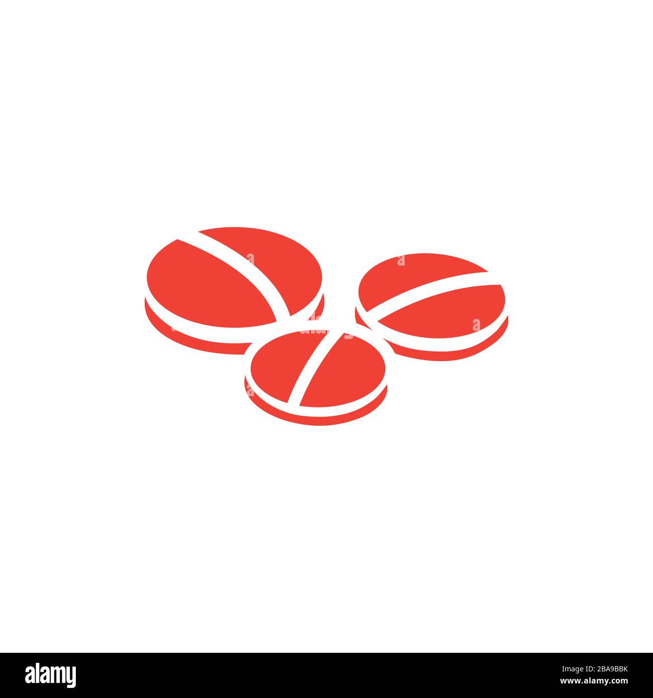 Medicine Red Icon On White Background. Red Flat Style Vector ...