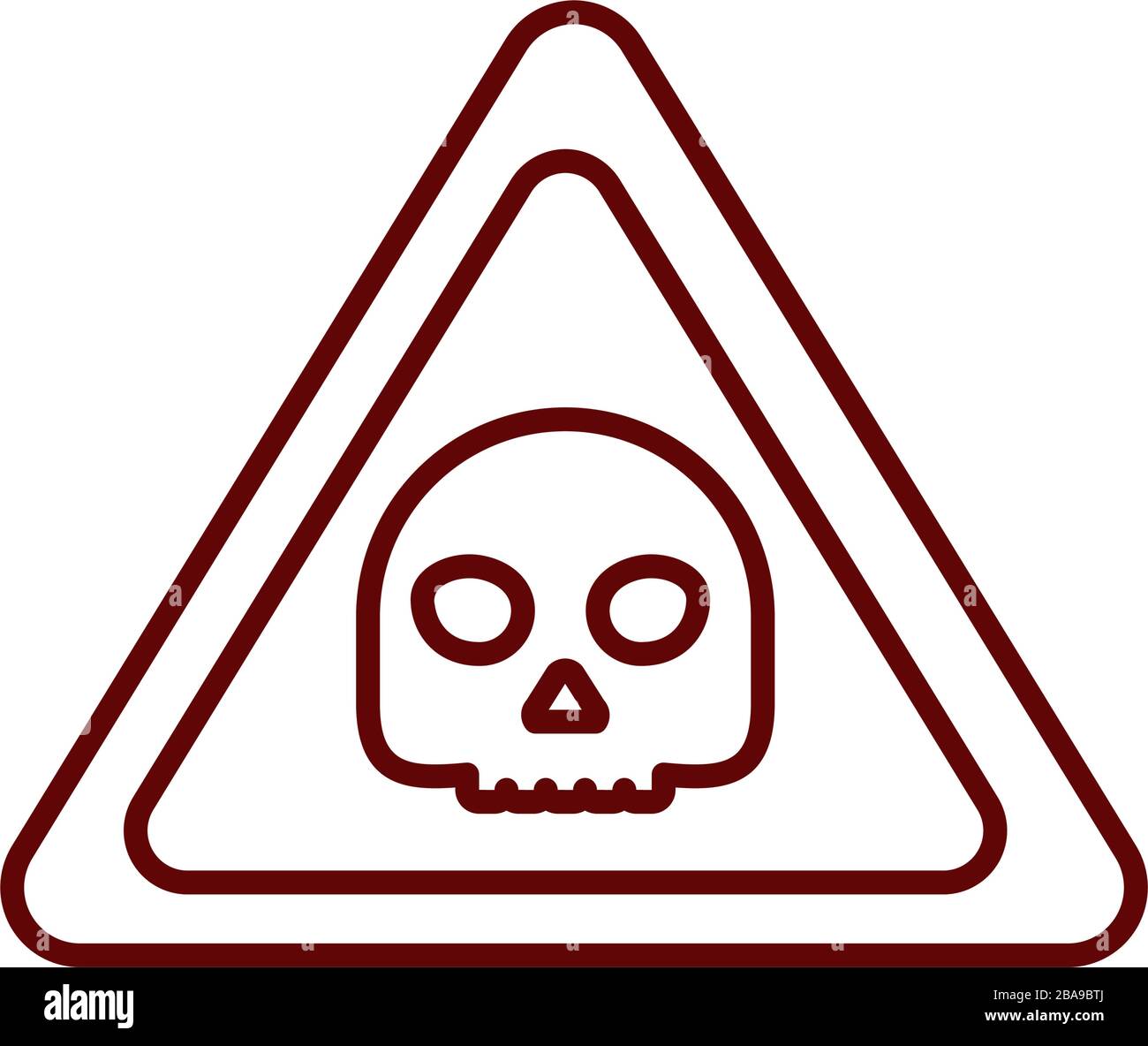 danger sign icon over white background, line style, vector illustration ...
