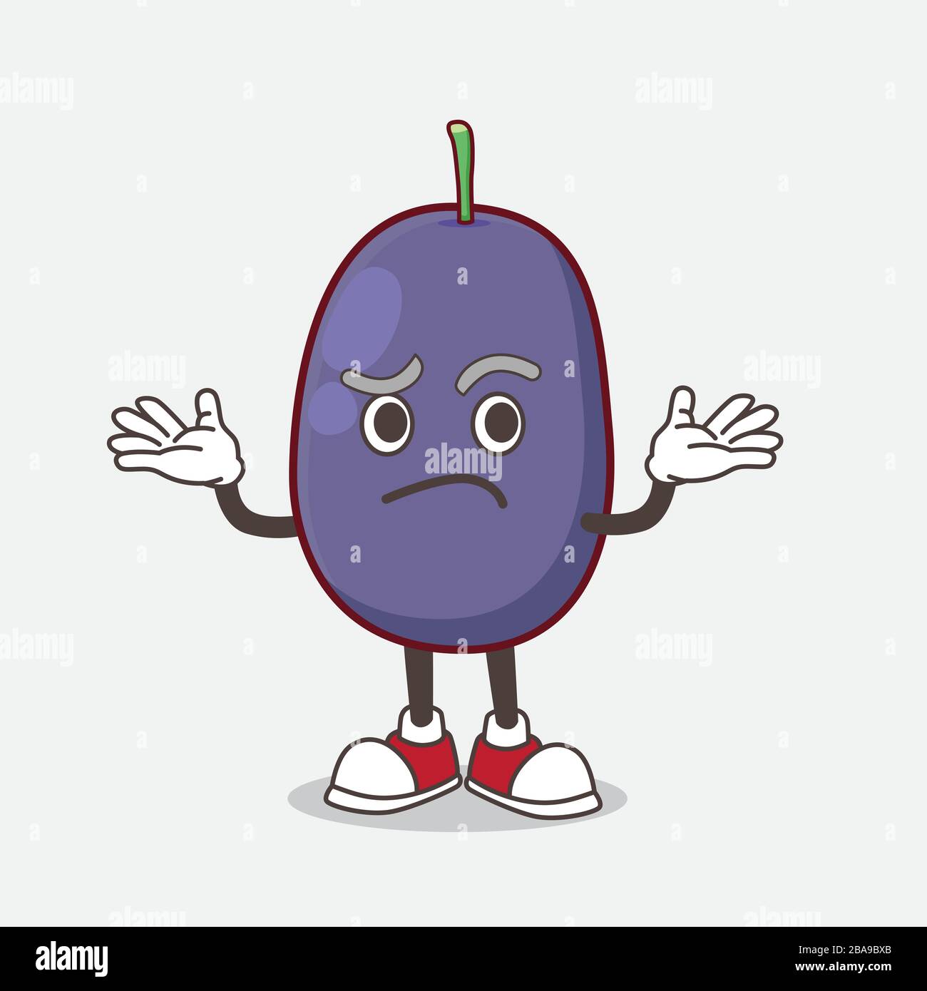 Purple Java Plum Mascot Character Vector Illustration Stock Vector ...