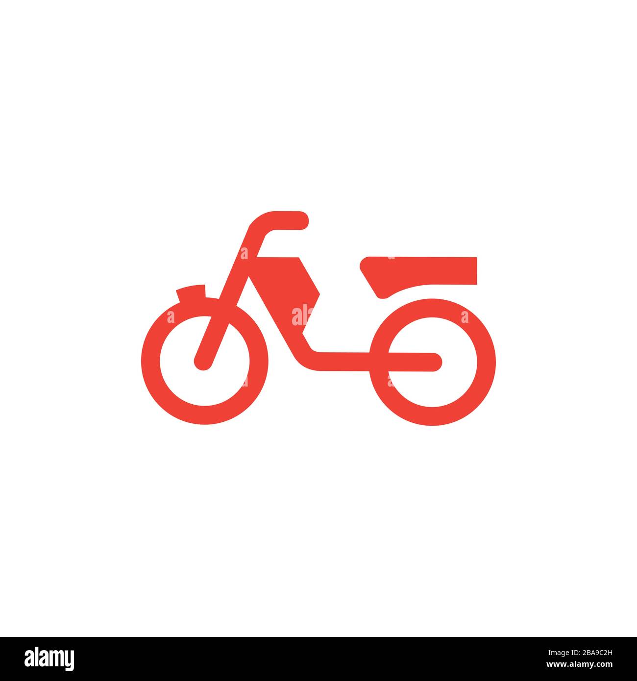 Motorcycle Red Icon On White Background. Red Flat Style Vector ...