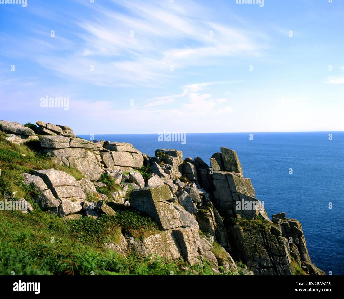 Rocks and sea, lamorna cove, near penzance, cornwall Stock Photo - Alamy