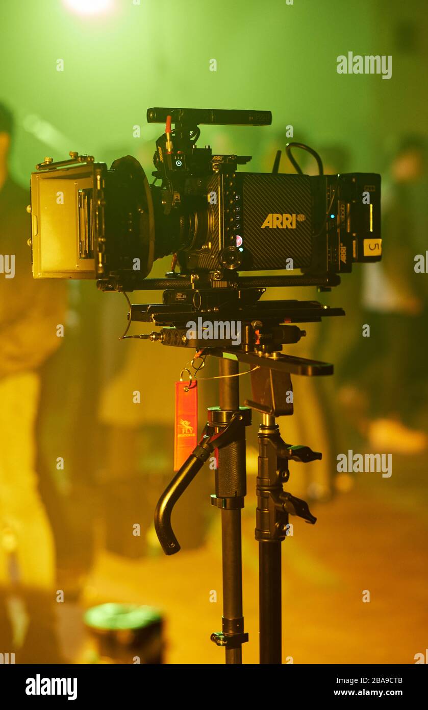 movie camera on colorful set Stock Photo - Alamy