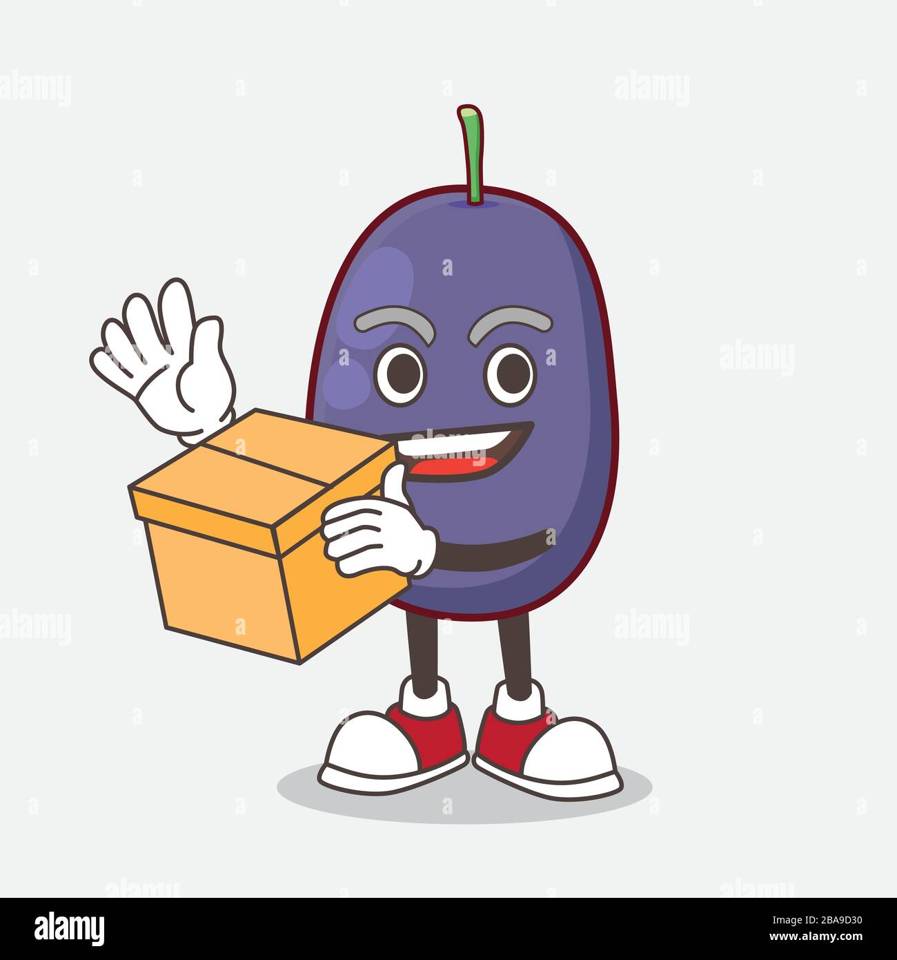 Purple Java Plum Mascot Character Vector Illustration Stock Vector ...