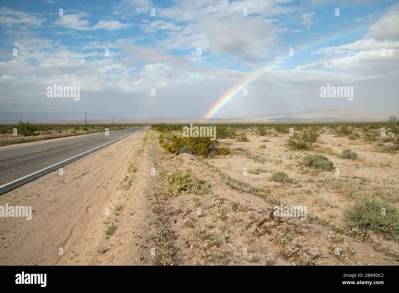 USA, California, Mojave desert, Route 66, rainbow Stock Photo - Alamy