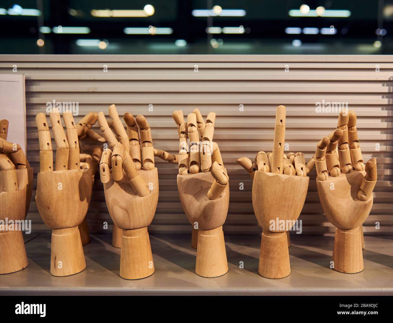 wooden mannequin hands in shop Stock Photo - Alamy