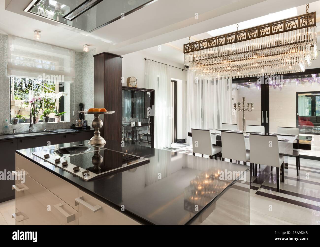 Modern architecture, beautiful kitchen of a luxury apartment Stock ...
