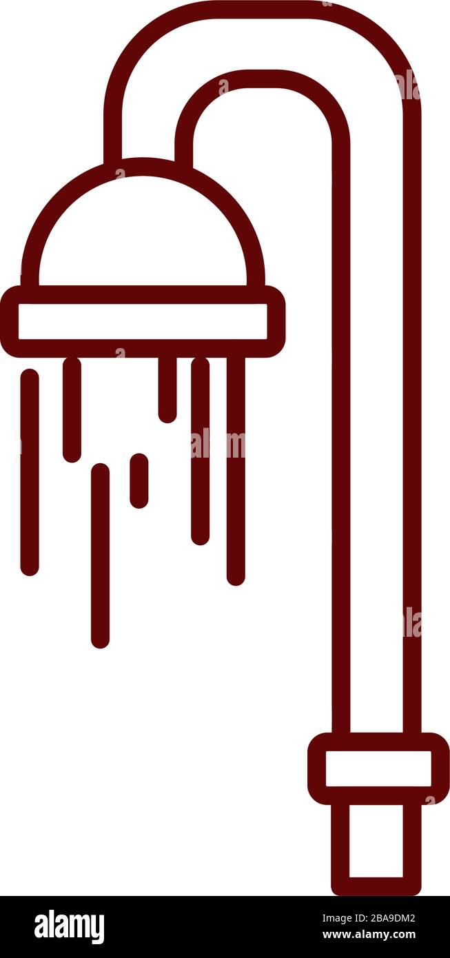 showe icon over white background, line style, vector illustration Stock ...