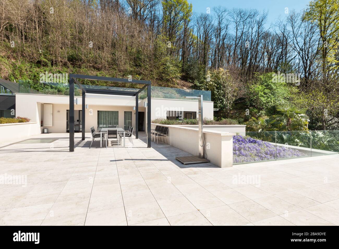 architecture, modern house, large terrace Stock Photo - Alamy