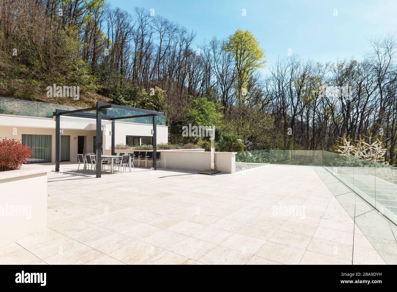 architecture, modern house, large terrace Stock Photo - Alamy