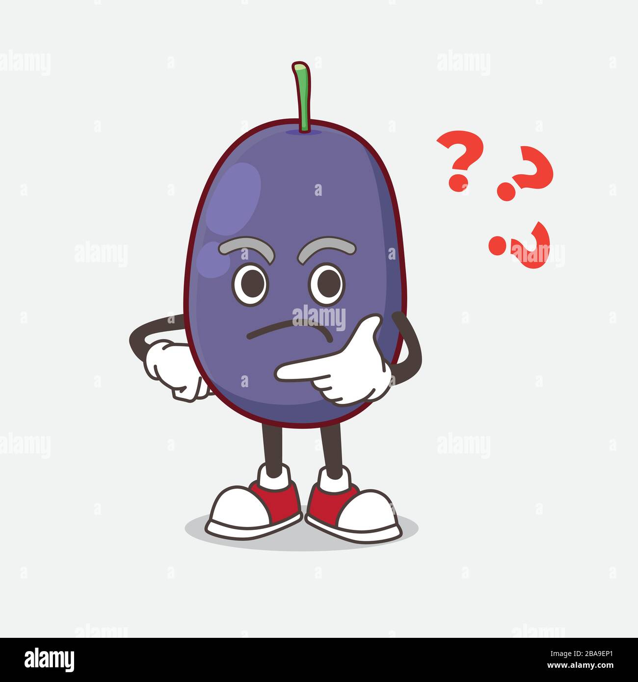 Purple Java Plum Mascot Character Vector Illustration Stock Vector ...