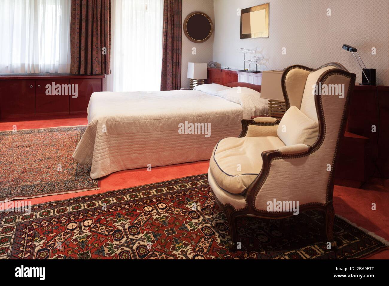 Interior house, beautiful comfortable bedroom Stock Photo - Alamy