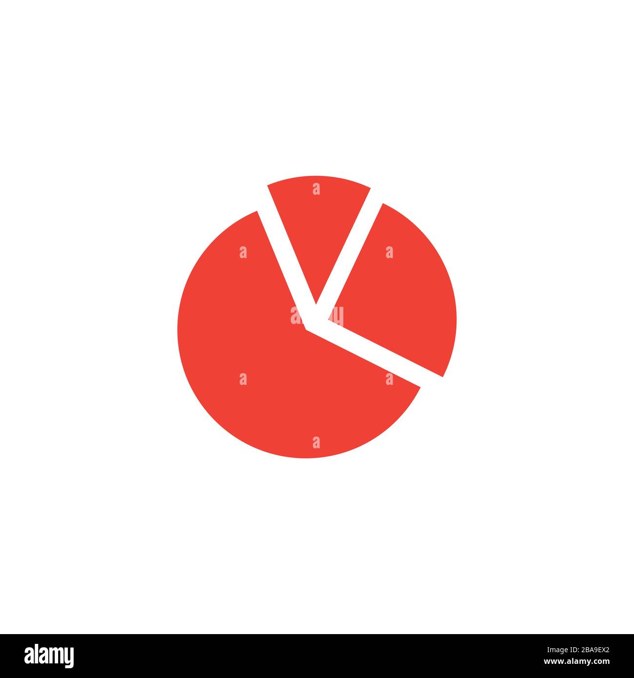 Pie Chart Red Icon On White Background. Red Flat Style Vector ...