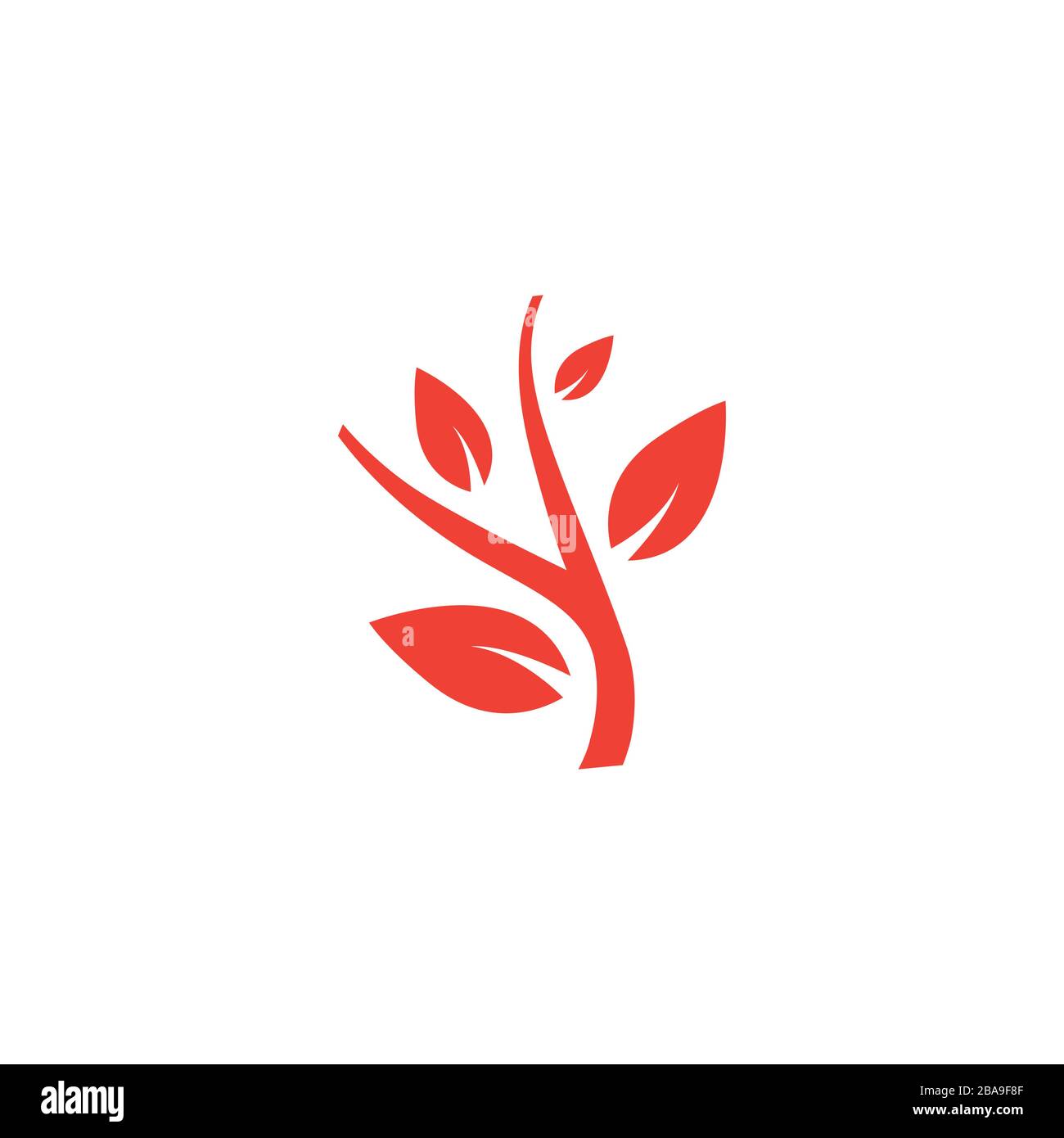 Plant Red Icon On White Background. Red Flat Style Vector Illustration ...