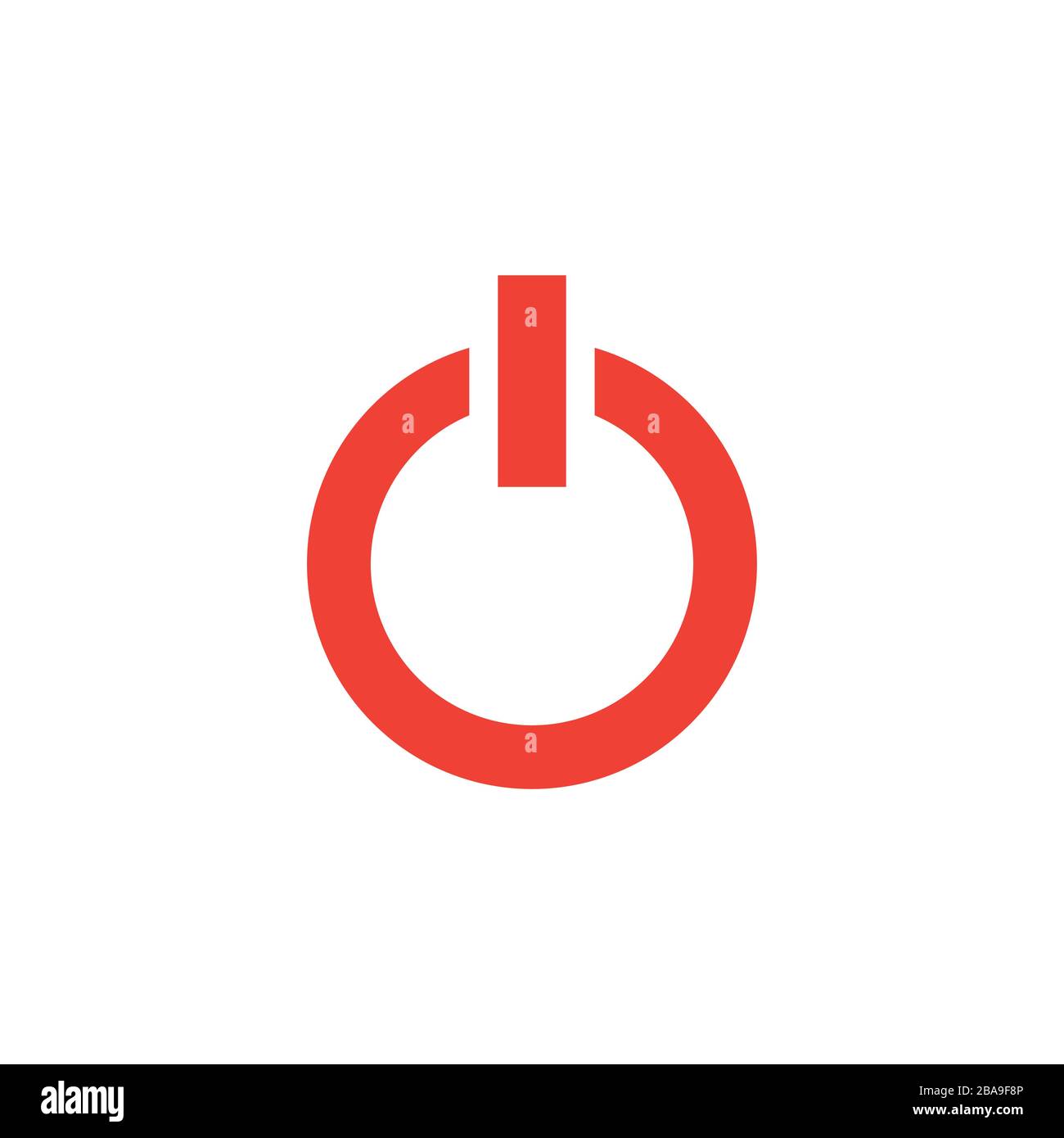 Power Red Icon On White Background. Red Flat Style Vector Illustration ...