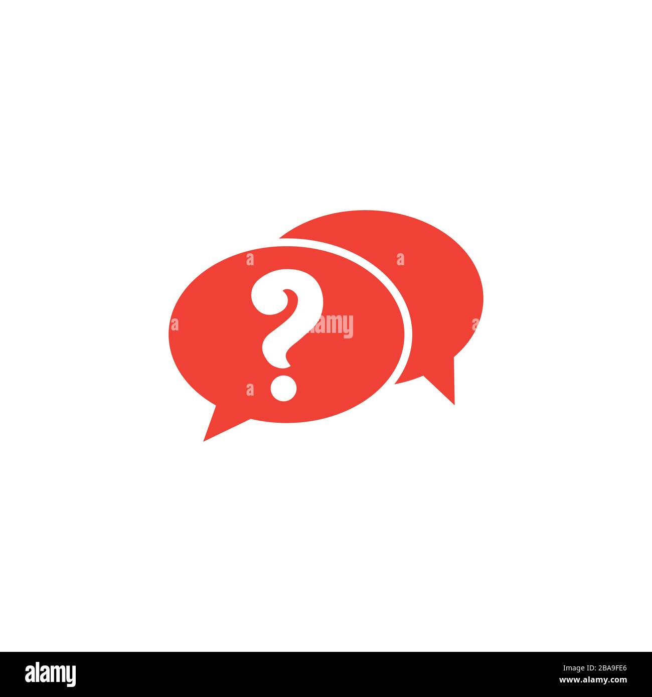 Question Red Icon On White Background. Red Flat Style Vector ...