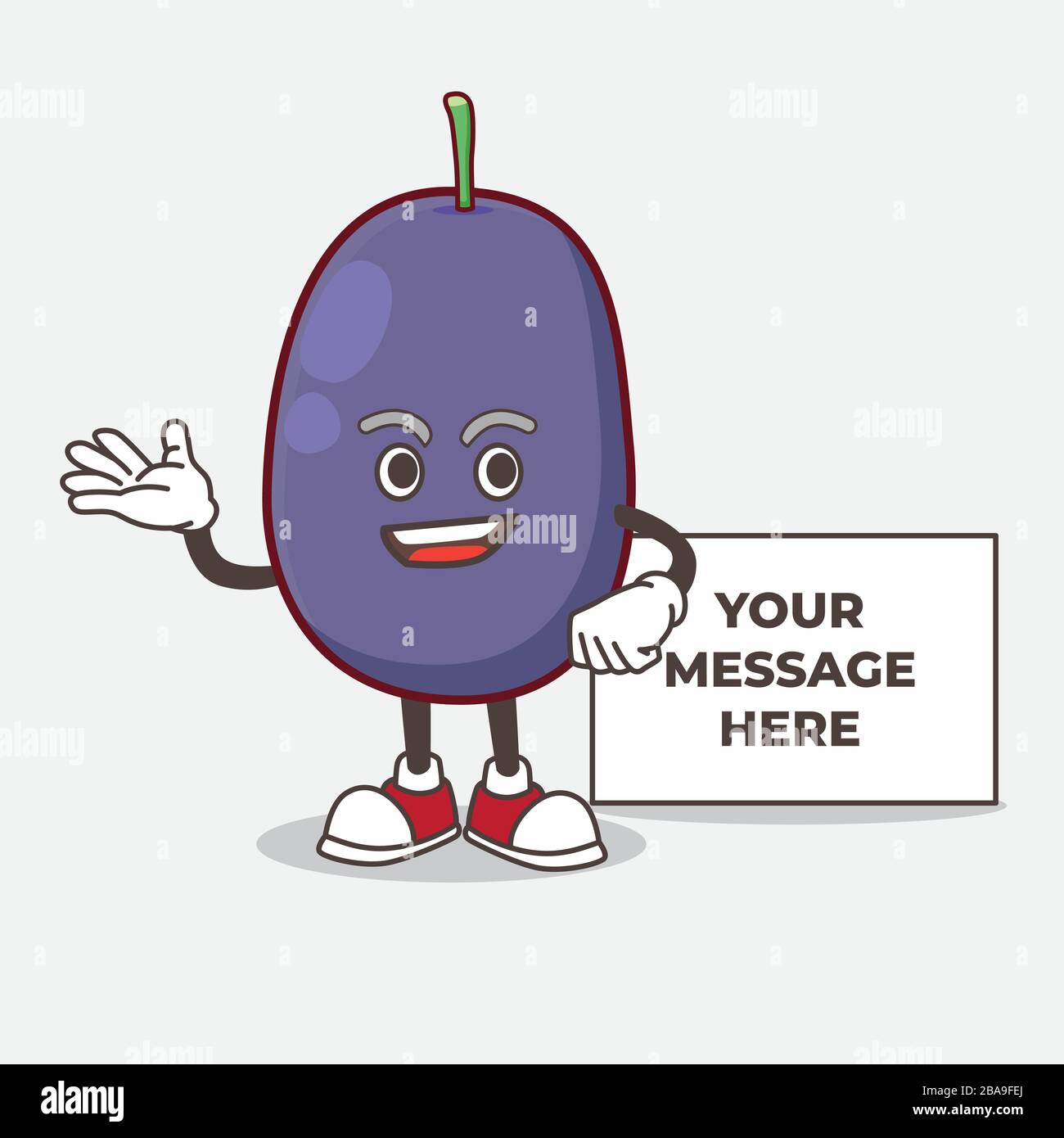 Purple Java Plum Mascot Character Vector Illustration Stock Vector ...