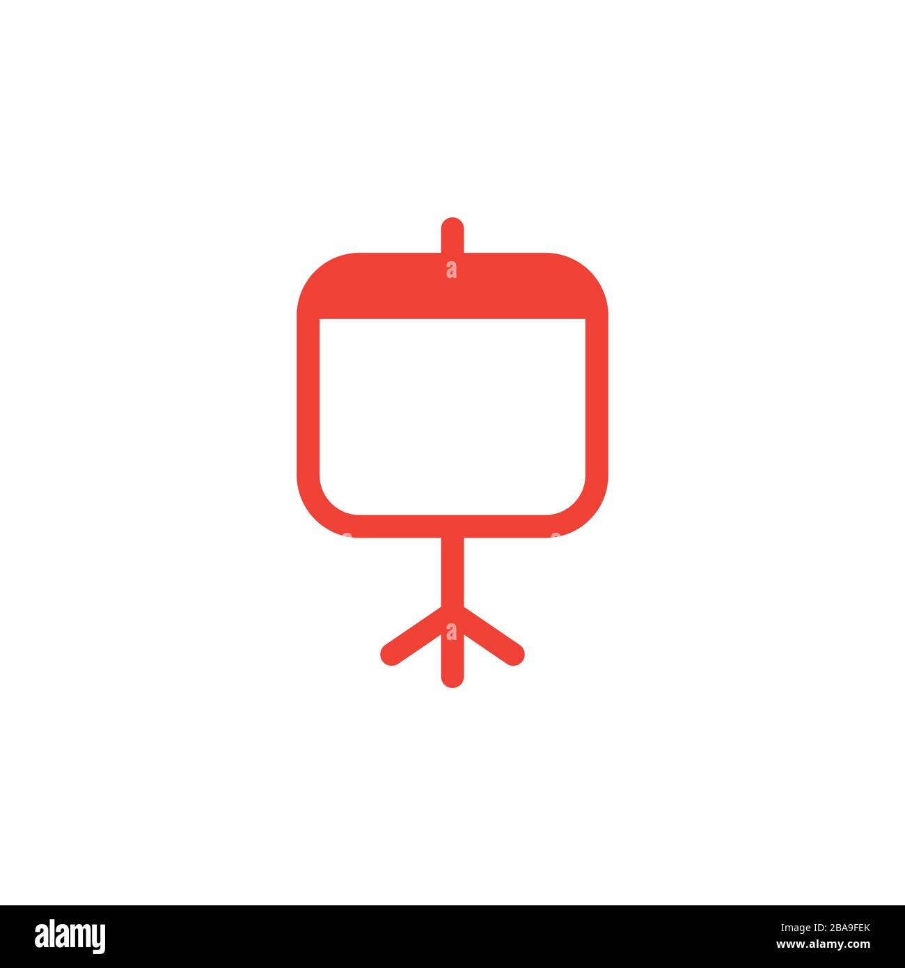 Projector Screen Red Icon On White Background. Red Flat Style Vector ...