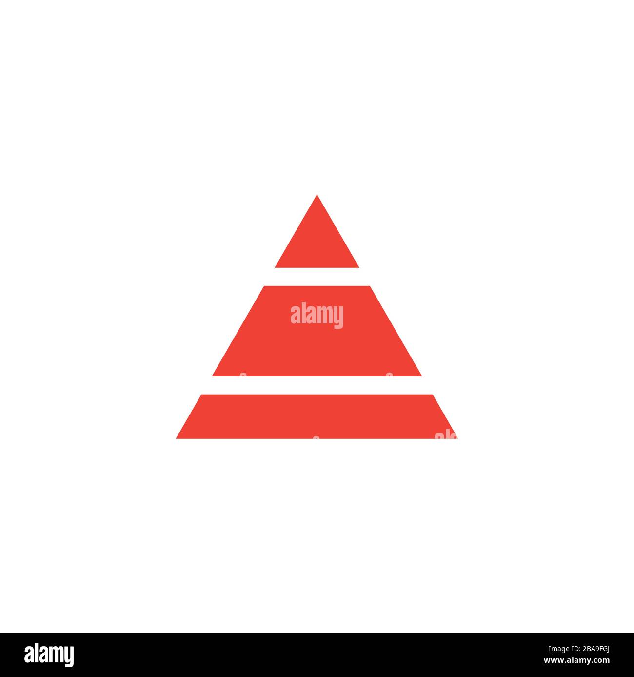 Pyramid Red Icon On White Background. Red Flat Style Vector ...