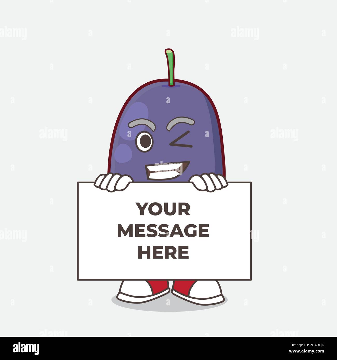 Purple Java Plum Mascot Character Vector Illustration Stock Vector ...