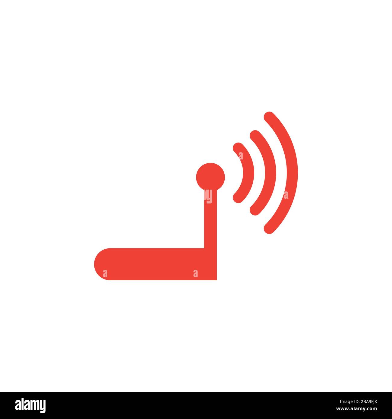 Router Red Icon On White Background. Red Flat Style Vector Illustration ...