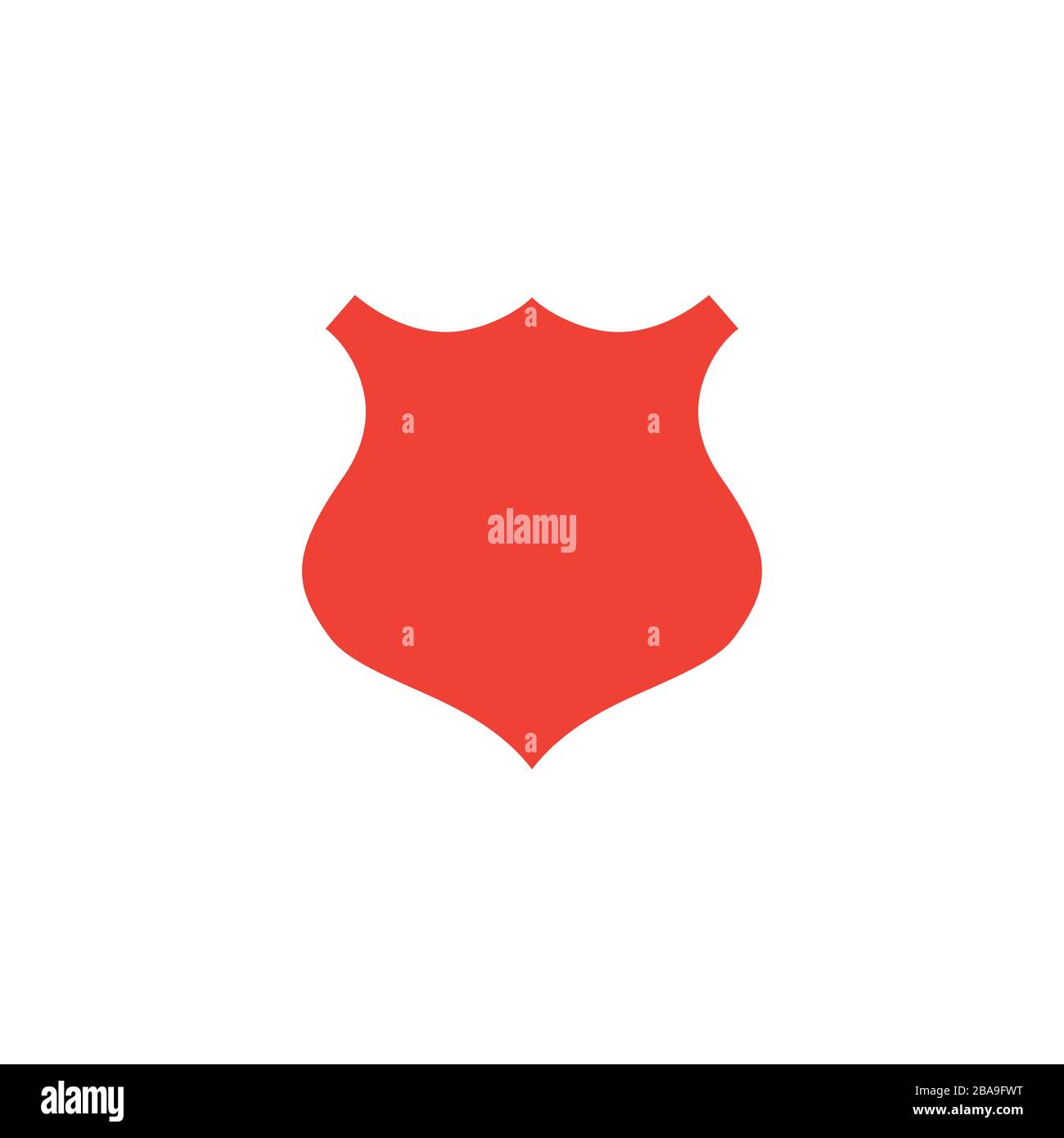 Shield Red Icon On White Background. Red Flat Style Vector Illustration ...