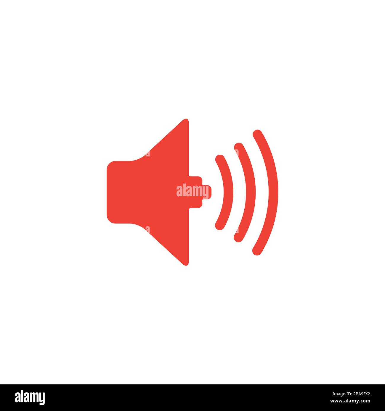 Sound Red Icon On White Background. Red Flat Style Vector Illustration ...
