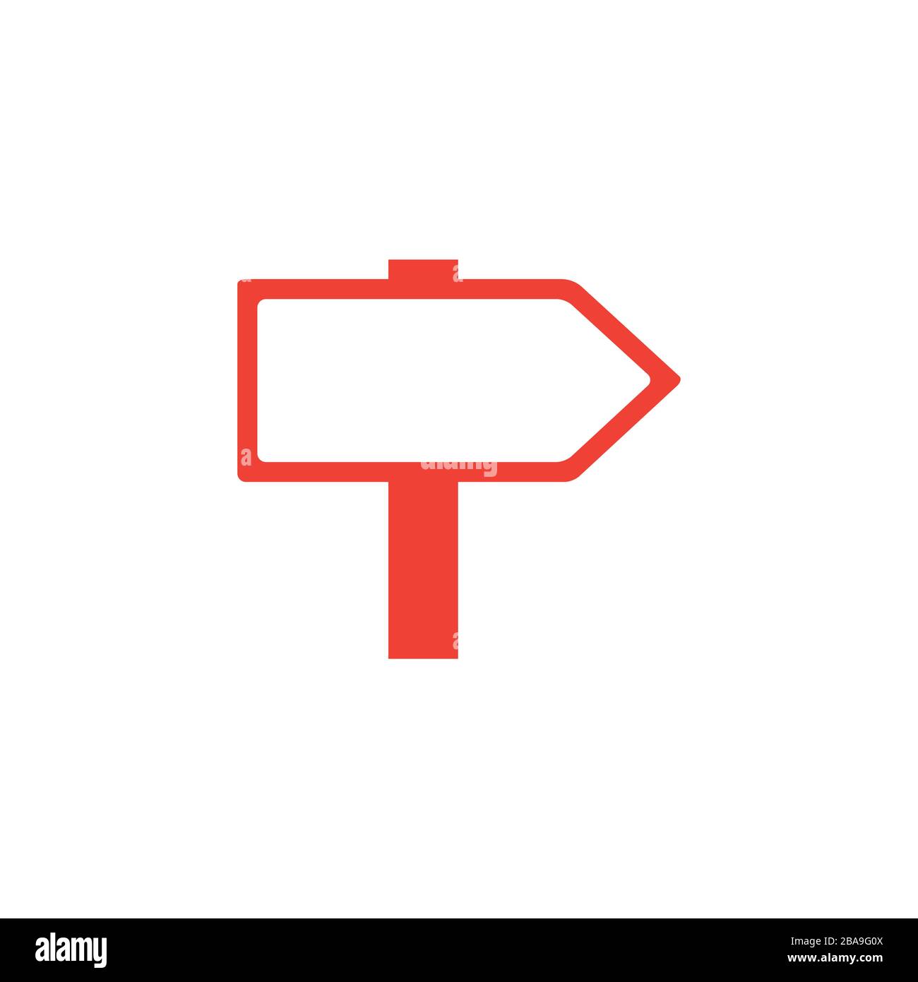 Signpost Red Icon On White Background. Red Flat Style Vector ...