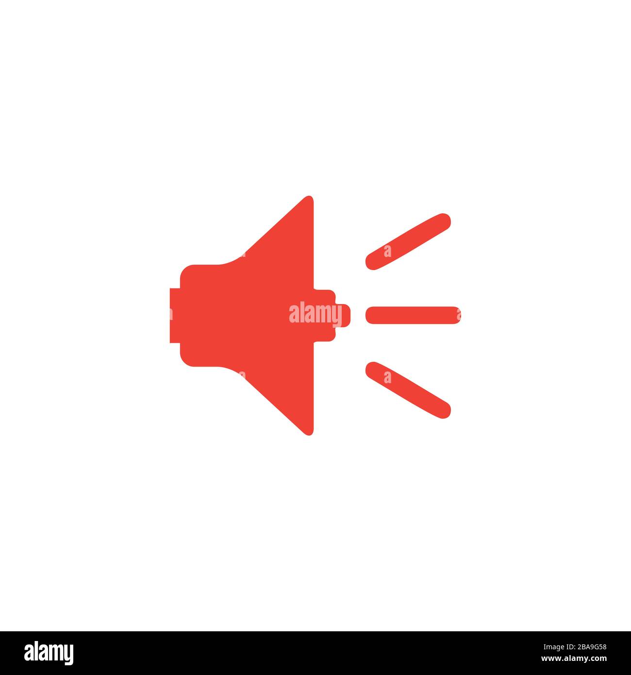 Sound Red Icon On White Background. Red Flat Style Vector Illustration ...
