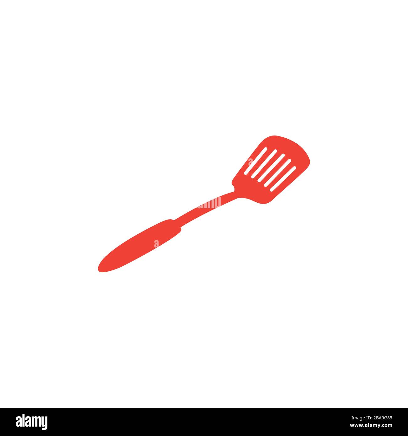 Spatula Red Icon On White Background. Red Flat Style Vector ...