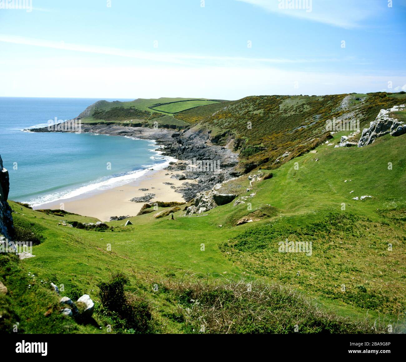 Fall Bay, Rhossili, Gower Peninsula, Glamorgan, South Wales Stock Photo ...