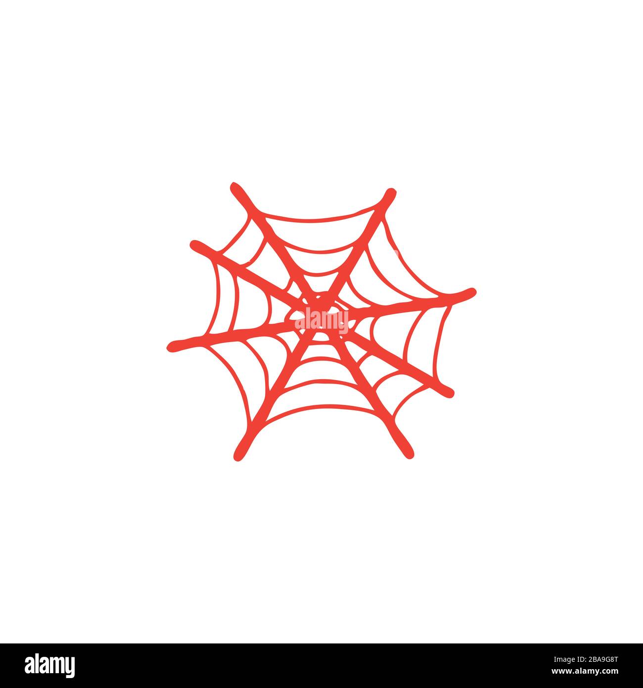 Spider Net Red Icon On White Background. Red Flat Style Vector ...