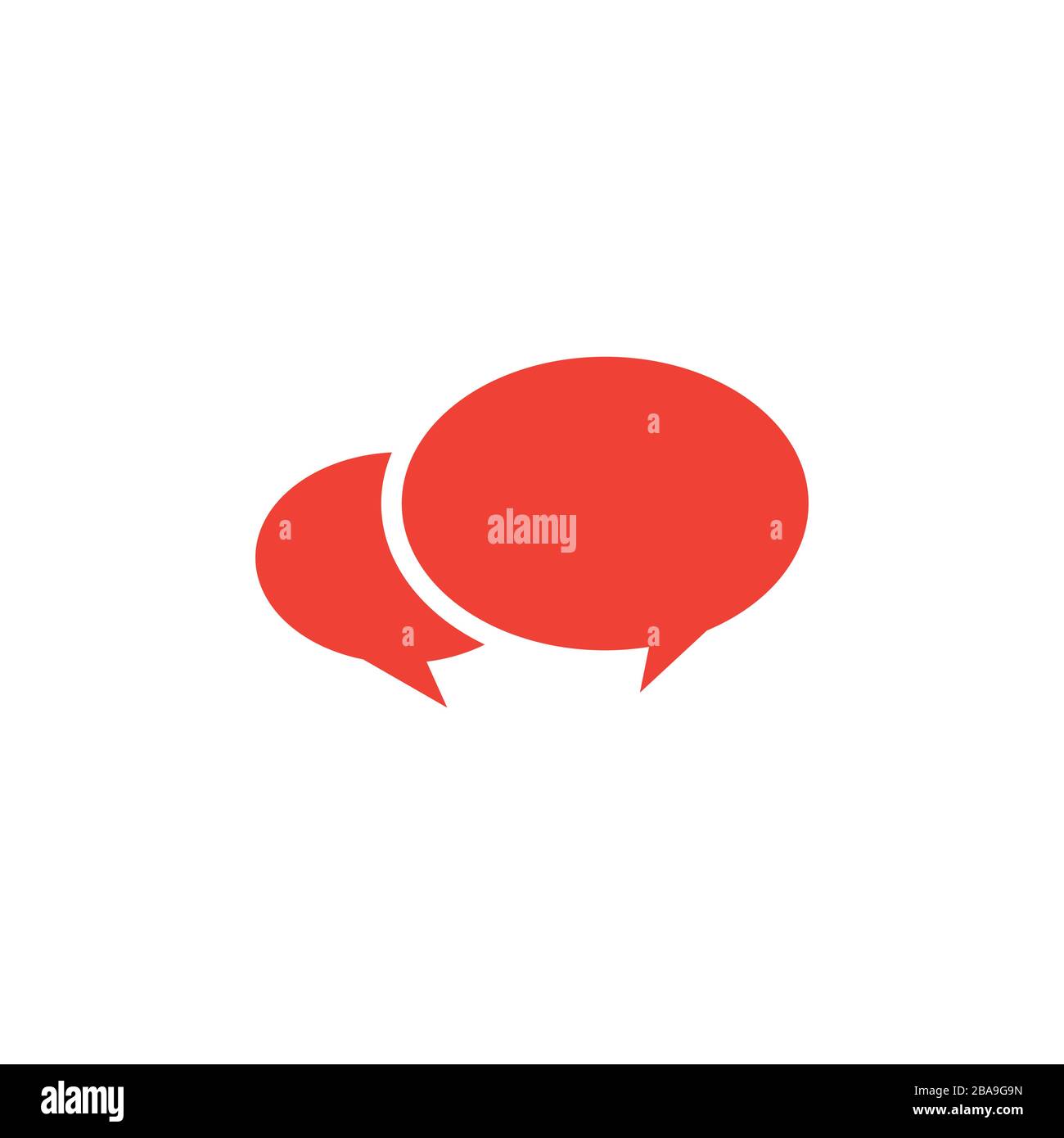 Speech Bubble Red Icon On White Background. Red Flat Style Vector ...