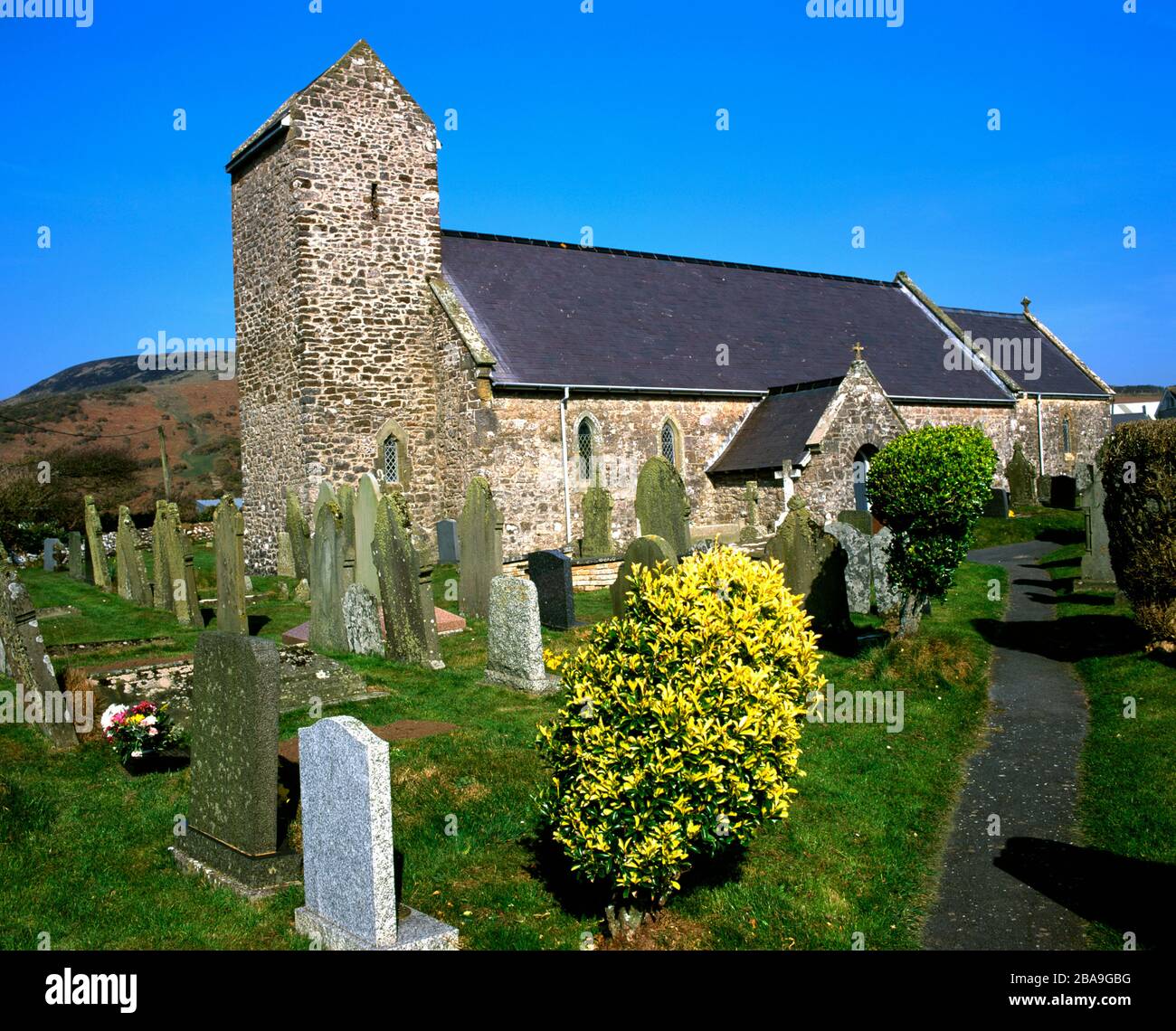 St Marys Church, Rhossili, Gower Peninsula, Glamorgan, South Wales ...