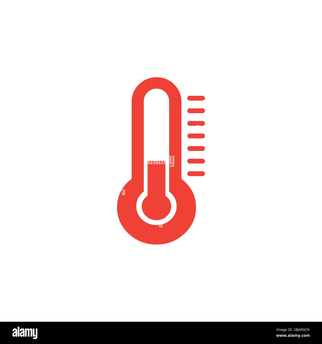 Thermometers Red Icon On White Background. Red Flat Style Vector ...