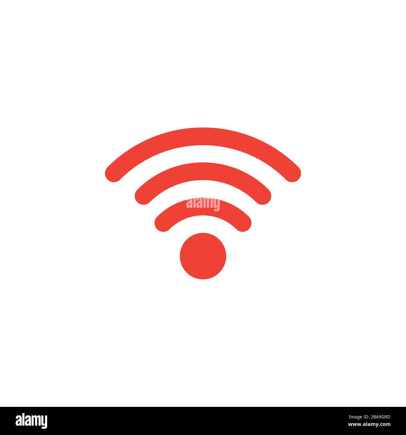 Wi-Fi Red Icon On White Background. Red Flat Style Vector Illustration ...